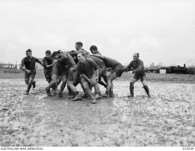 TRIPOLI, SYRIA. 1942-03. A SCENE DURING A RUGBY LEAGUE MATCH BETWEEN ...