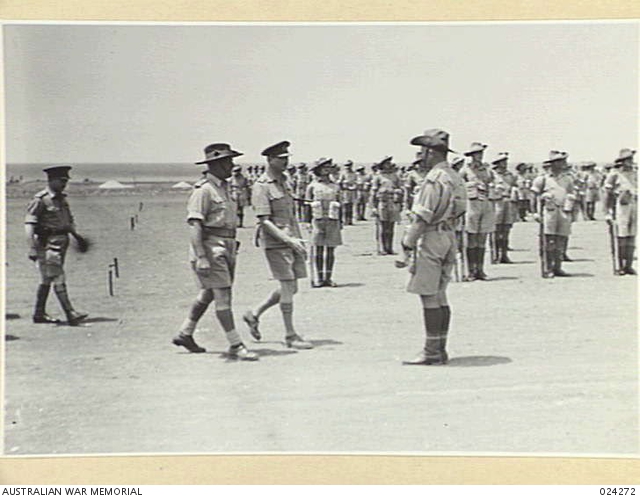 TRIPOLI, SYRIA. 1942-05-19. REVIEW OF THE 9TH AUSTRALIAN DIVISION BY ...