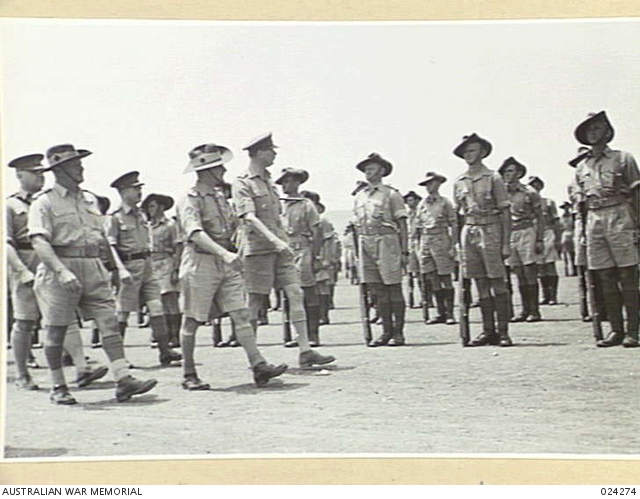 TRIPOLI, SYRIA. 1942-05-19. REVIEW OF THE 9TH AUSTRALIAN DIVISION BY ...