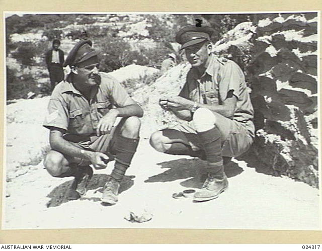 TRIPOLI, SYRIA. 1942-06-06. LIEUTENANT A.E. BAUMGARTEN (RIGHT) AND ...