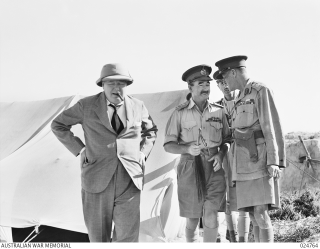 WESTERN DESERT, EGYPT. 1942-08-05. COMPLETE WITH CIGAR, MR. WINSTON ...