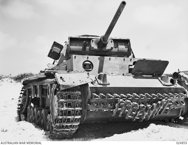 WESTERN DESERT, EGYPT. 1942-08. FRONT VIEW OF ONE OF THE GERMAN ...