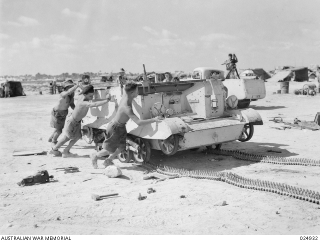 WESTERN DESERT, EGYPT. 1942-08-30. SCENE AT 2/1ST ARMY FIELD WORKSHOPS ...