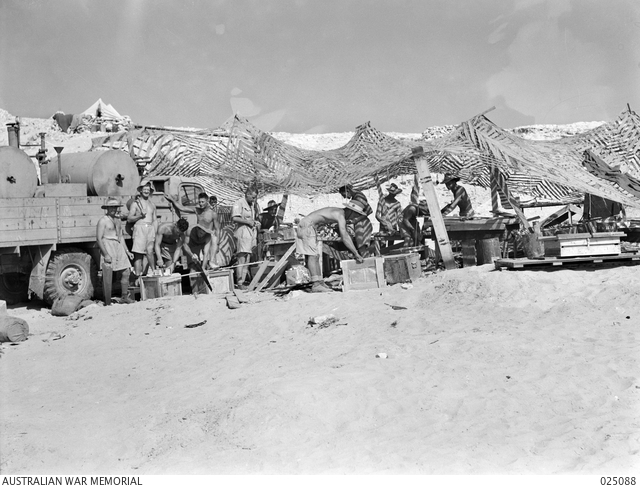 WESTERN DESERT, EGYPT. 1942-10-04. GENERAL VIEW OF THE WORKSHOPS OF THE ...