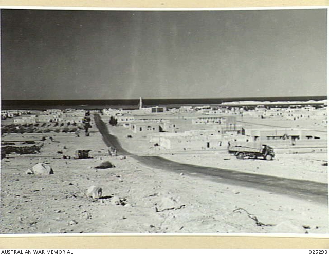 MERSA MATRUH, EGYPT. 1942-11-14 VEIW OF MERSA MATRUH FROM THE HILL ON ...