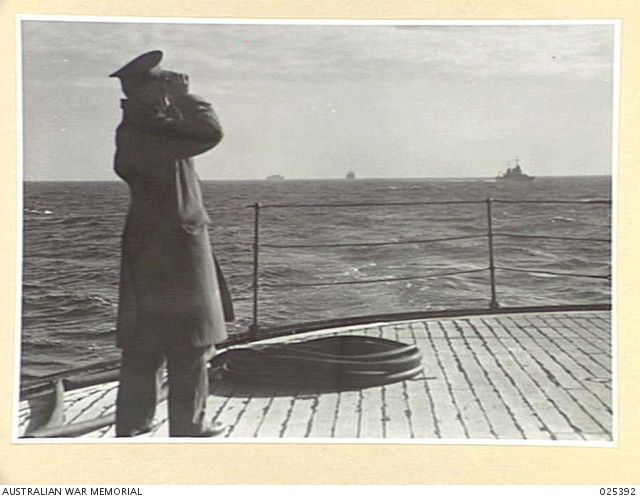 H.M. TRANSPORT DUNTROON AT SEA 1942-05-14 NEARING THE END OF THE VOYAGE ...