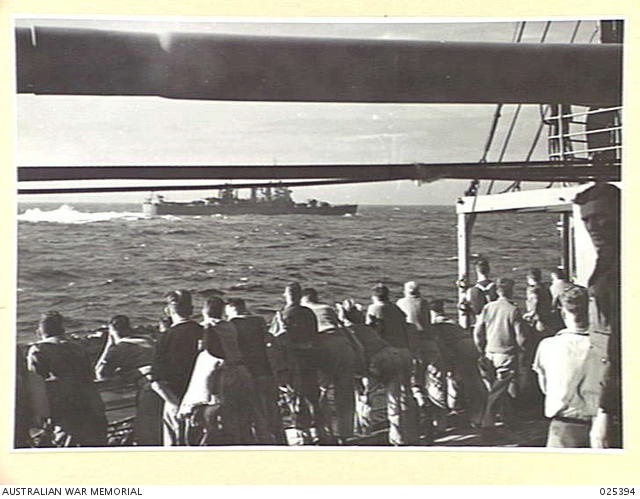 H.M. TRANSPORT DUNTROON AT SEA 1942-05-14 AMERICAN CRUISER USS "PHOENIX ...