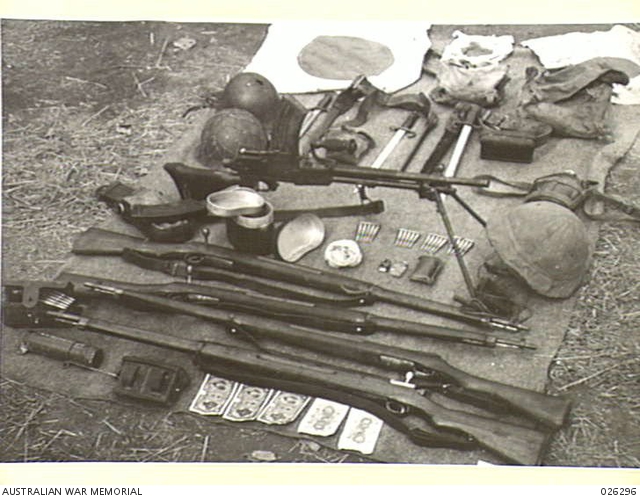 PAPUA, NEW GUINEA. 1942-08. A COLLECTION OF CAPTURED JAPANESE ARMS ...