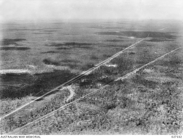 DARWIN, NT. 1942-10-19. AERIAL VIEW OF AERODROMES AND RUNWAYS ALONG THE ...