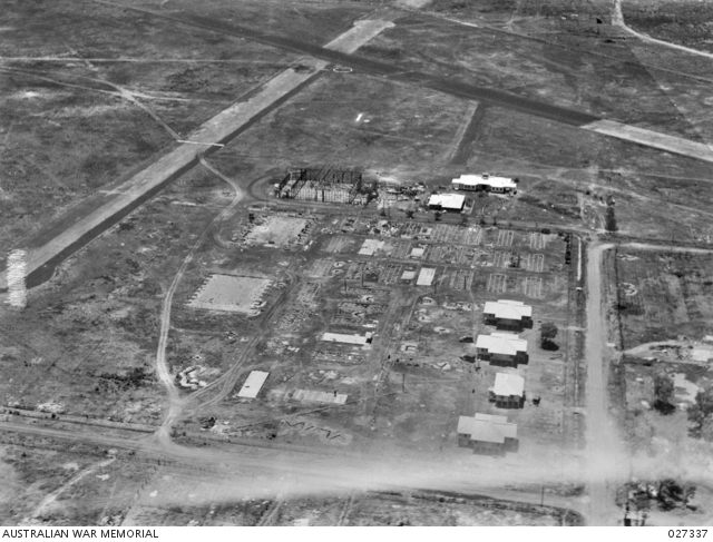 DARWIN, NT. 1942-10-19. AERIAL VIEW OF RAAF AERODROME AT DARWIN ...