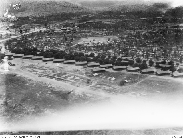 ADELAIDE RIVER, NT. 1942-10-19. AERIAL VIEW OF CAMP AT ADELAIDE RIVER ...