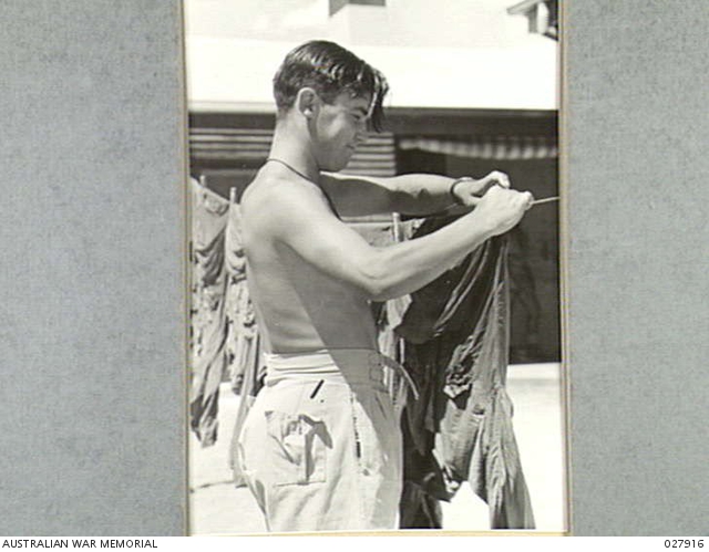 ALICE SPRINGS, AUSTRALIA. 1942-12-01. PRIVATE W.H. JOSEPHS HANGING OUT ...