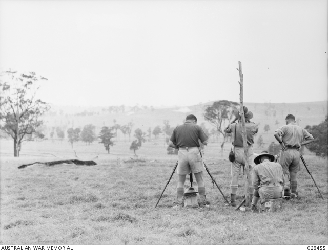 SINGLETON, AUSTRALIA. 1943-01. REAR VIEW OF OFFICERS OPERATING DIRECTOR ...