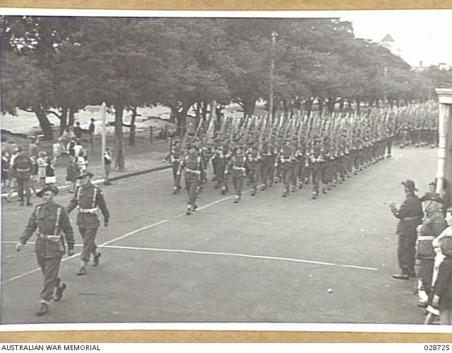 PERTH, AUSTRALIA. 1942-11-03. A.I.F. MARCH THROUGH THE CITY OF PERTH. A ...