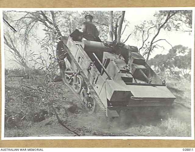 WESTERN AUSTRALIA. 1942-11-17. TESTING BREN GUN CARRIER AFTER OVERHAUL ...