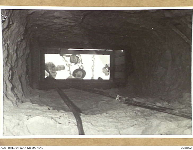 FREMANTLE, AUSTRALIA. 1943-02-18. LOOKING UP THROUGH AMMUNITION SHAFT ...