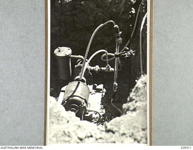 FORBES, AUSTRALIA. 1943-02. CLOSE UP OF THE PUMPING UNIT FOR VAPOUR ...