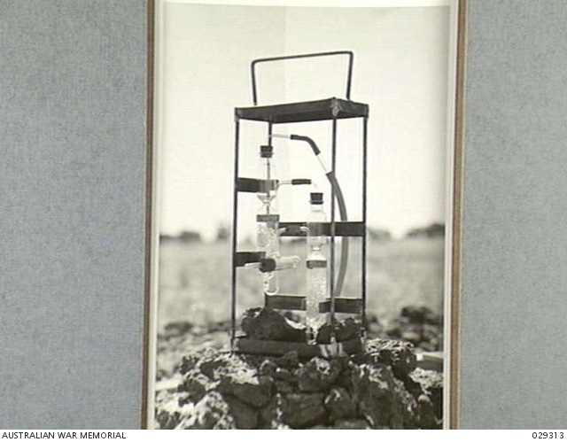 FORBES, AUSTRALIA. 1943-02. TWO VAPOUR ABSORPTION BUBBLERS CONNECTED IN ...