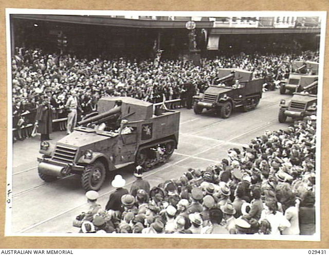MELBOURNE, AUSTRALIA. 1943-02-22. ARMOURED CARS OF THE UNITED STATES ...