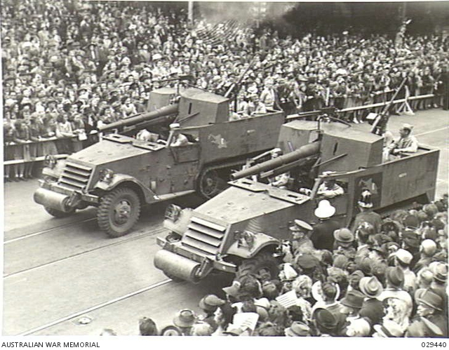 MELBOURNE, AUSTRALIA. 1943-02-22. ARMOURED CARS OF THE UNITED STATES ...