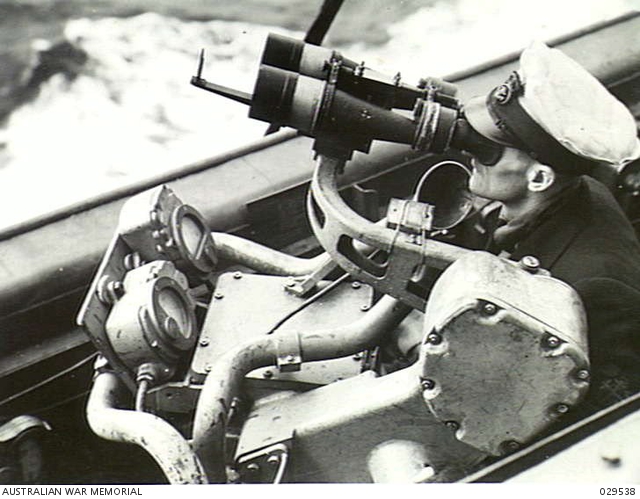 HMAS AUSTRALIA, AT SEA. 1943-02. PETTY OFFICER P. PARTINGTON, ONE OF ...