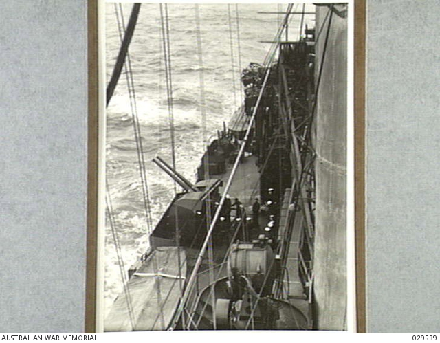 HMAS AUSTRALIA, AT SEA. 1943-02. GENERAL SCENE ON THE UPPER DECK ...