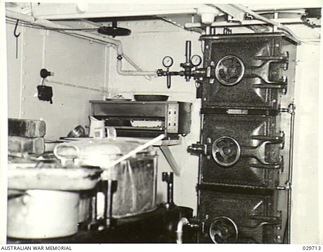 MELBOURNE, AUSTRALIA. 1943-03. VIEW IN THE GALLEY OF THE NEW HOSPITAL ...