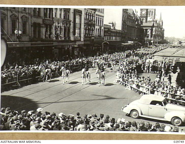 MELBOURNE, AUSTRALIA. 1943-03-19. THE ADVANCE PATROL CAR BEING DRIVEN ...