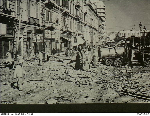 General view of Mohamid Ali Square showing damage caused the previous ...
