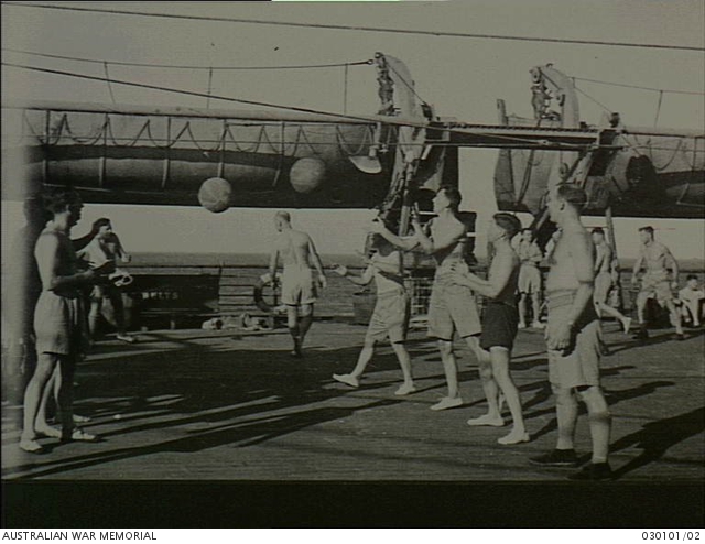 His Majesty's Transport (HMT) Orcades, at Sea. March 1942. Officers of ...