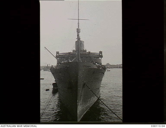 The troopship Andes, formerly an Orient liner, in Colombo Harbour prior ...