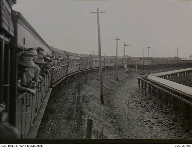 Adelaide, SA. 14 March 1942. The troop train conveying troops of the ...