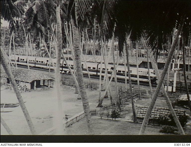 A train approaching Mount Lavinia, during the time the 7th Australian ...