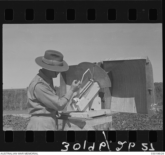 Loveday, Australia. 11 March 1943. An officer of 14A Compound, Loveday ...