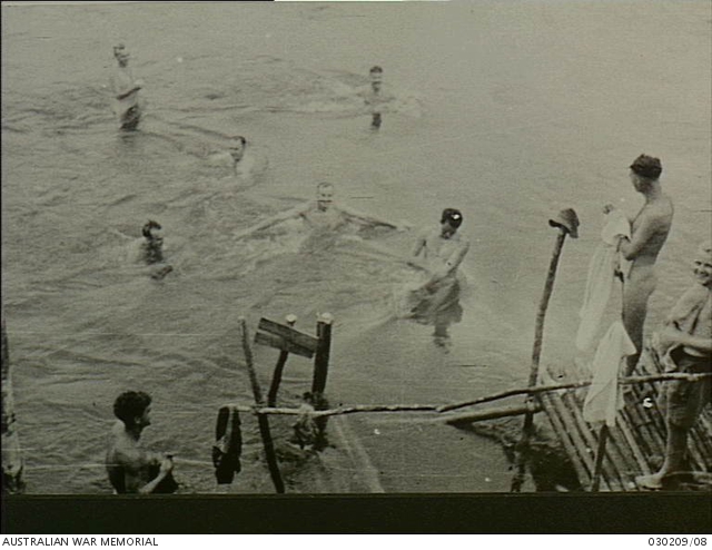 Soputa, Papua. December 1942. Australian troops bathing in the River ...