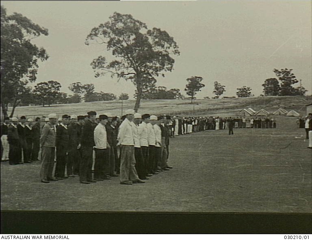 Murchison, Australia. December 1942. Muster parade at No. 13 Prisoner ...