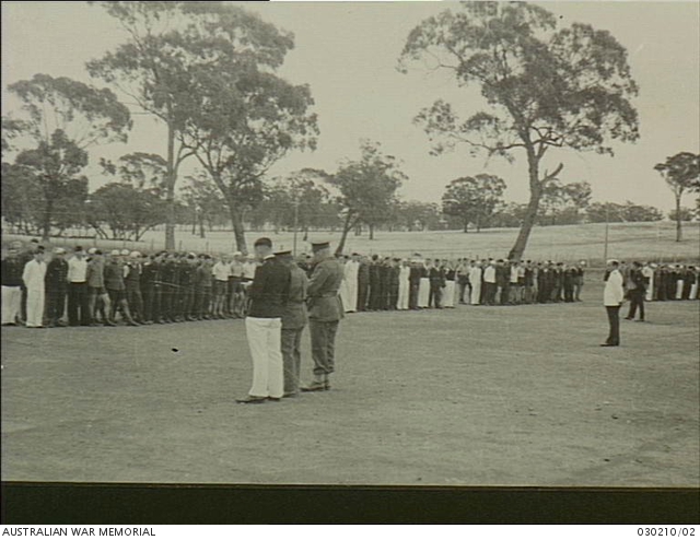 Murchison, Australia. December 1942. Muster parade at No. 13 Prisoner ...