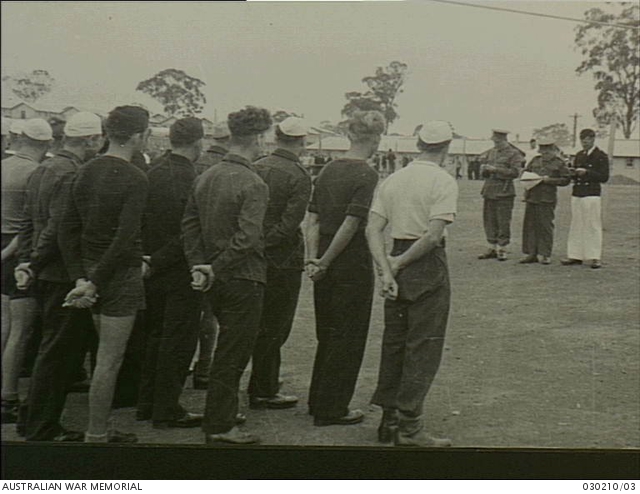 Murchison, Australia. December 1942. Muster parade at No. 13 Prisoner ...