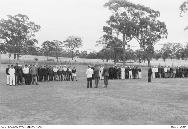 Murchison, Australia. December 1942. Muster parade at No. 13 Prisoner ...