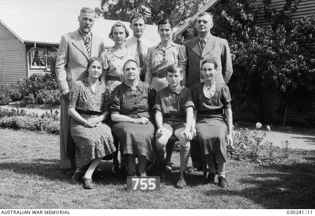 Tatura, Australia. 7 March 1945. Family groups of German Internees at ...