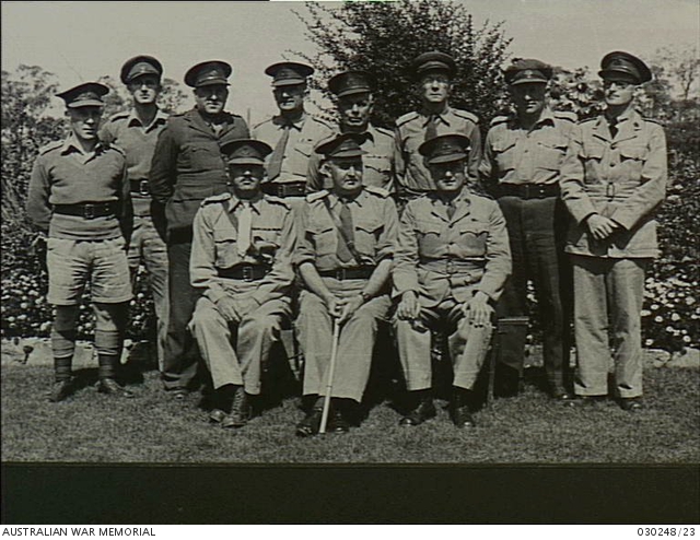 Murchison, Australia. 12 March 1945. Group of officers on the staff at ...