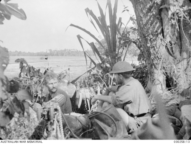 Sanananda, Papua. January 1943. An Australian Vickers machine gun crew ...
