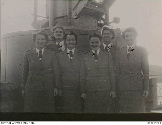At Sea. 3 June 1945. Nursing Sisters, Australian Army Nursing Service ...