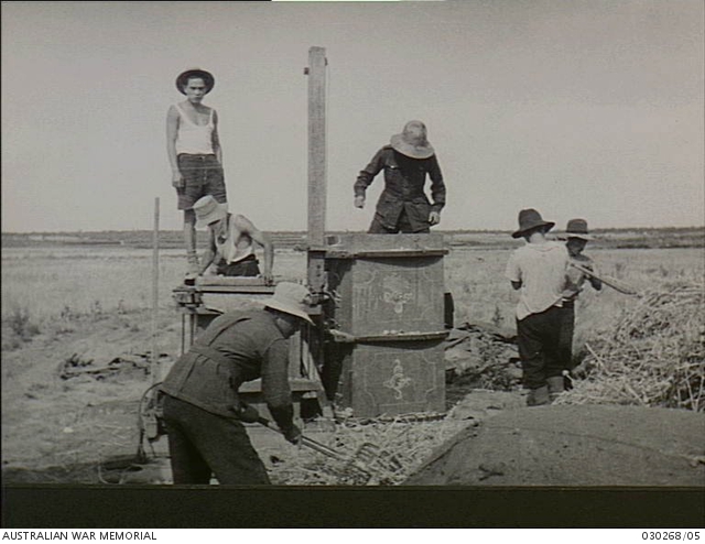 Barmera, SA. January 1944. Japanese internees at the Loveday Internment ...