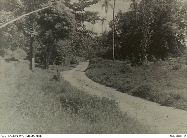 Laha, Ambon. 8 December 1945. The road to Tawiri and the Lawa River ...