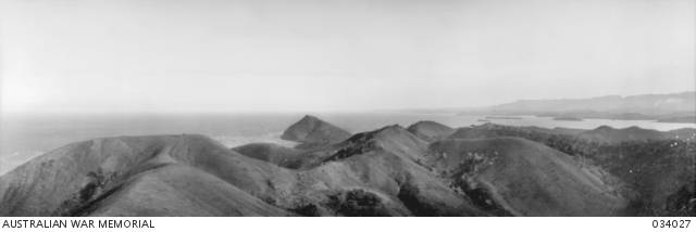 Panoramic view including Taurama Point and the entrance to Bootless ...