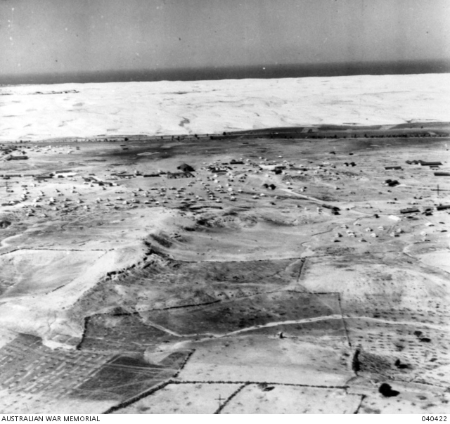 PALESTINE. 1942-03-10. AERIAL VIEW OF DIMRA CAMP, ONE OF THE CAMPS IN ...