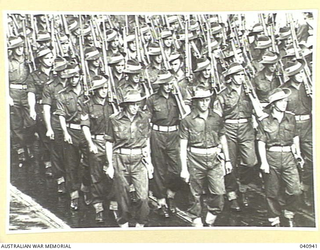 Brisbane, Queensland. 1944-09-26. A company of the 42nd Australian ...