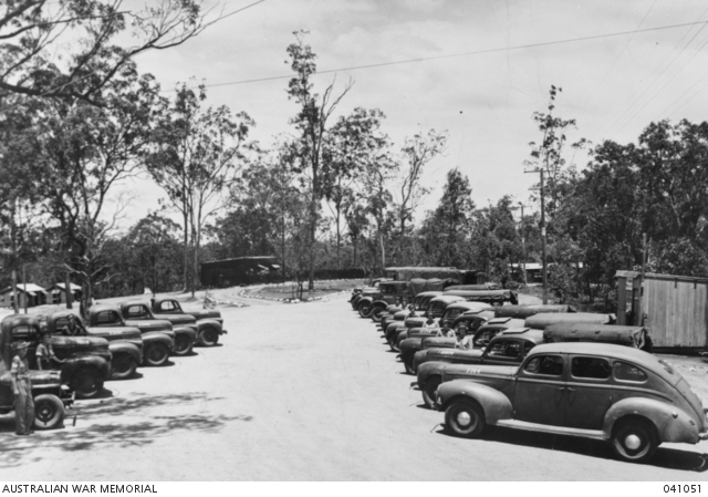 BRISBANE, AUSTRALIA. 1945-12-10. UNIT TRANSPORT OF HEADQUARTERS, 24 L ...