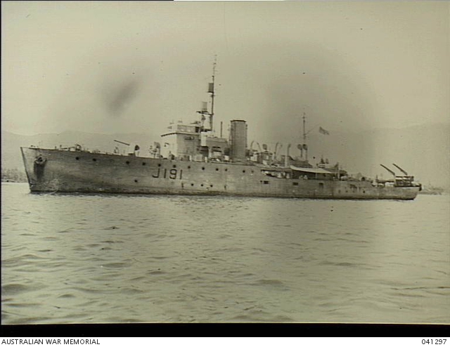 Location Unknown. c. 1943. Royal Australian Navy corvette HMAS Broome ...